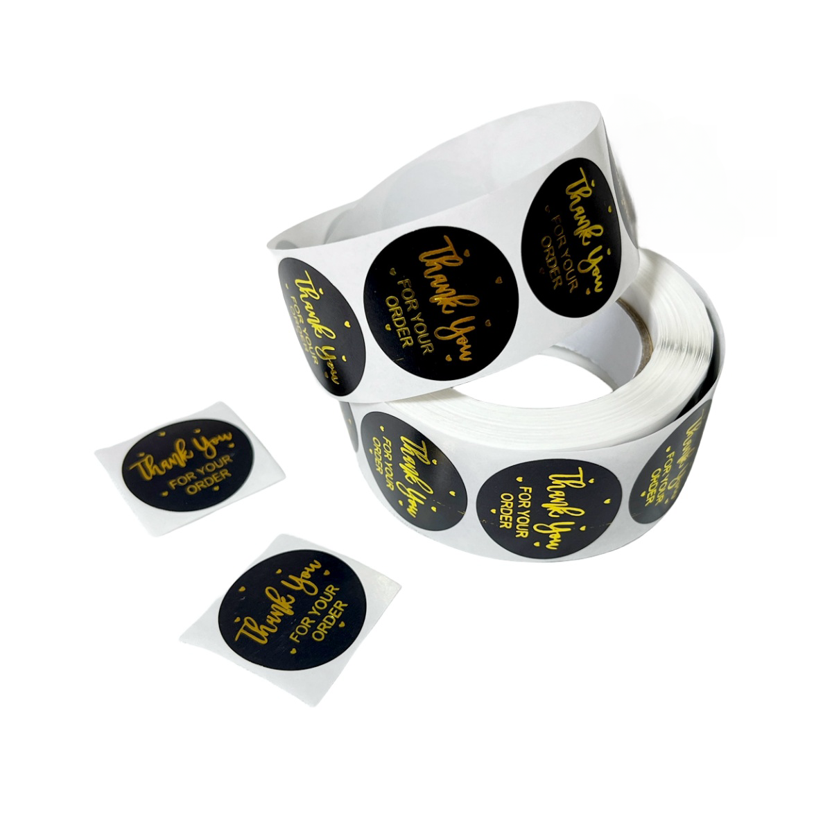 500pcs/roll Thank You for Your Order Stickers Foil Stamping Kids ...