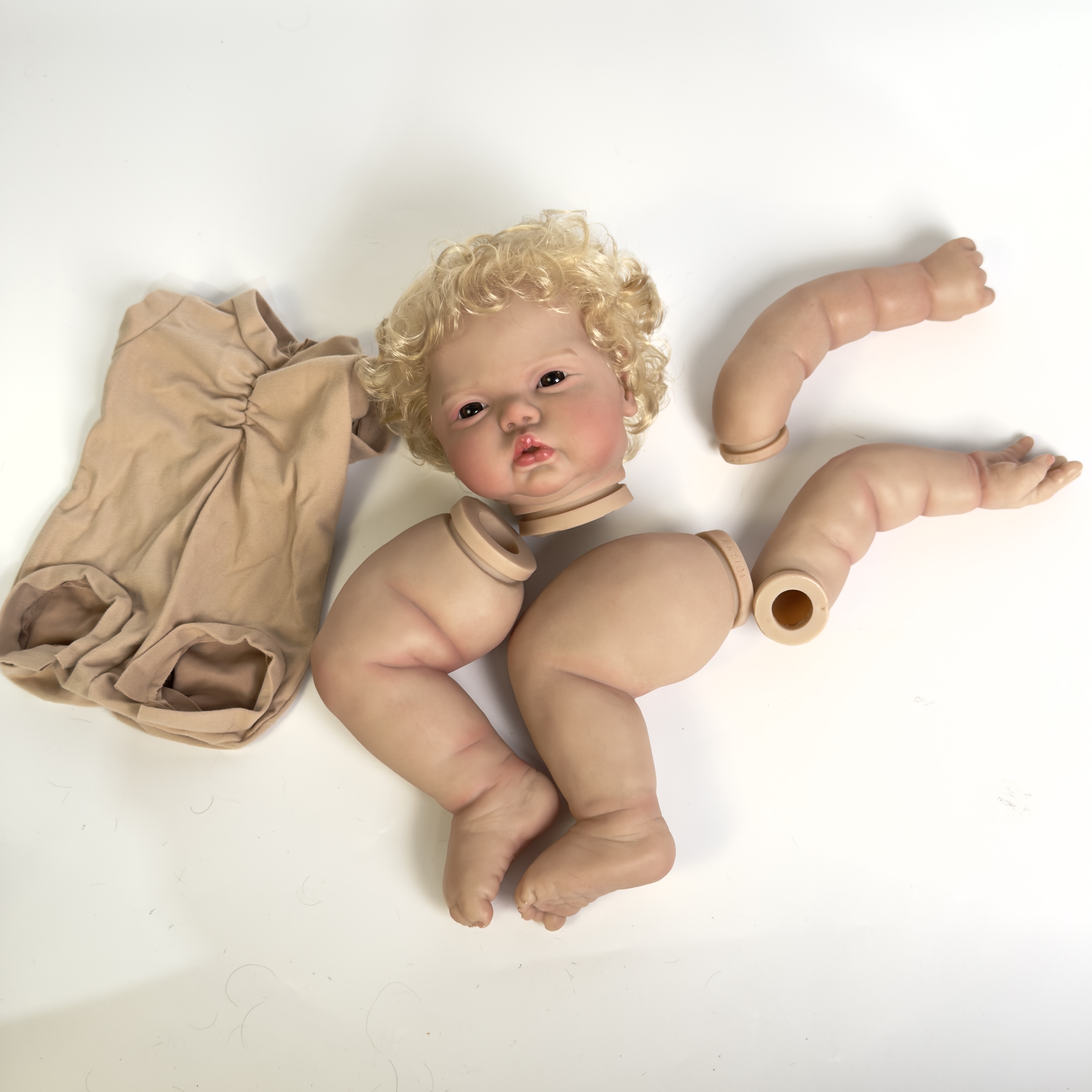 NPK 24inch Pickle Awake Girl Curly Blond Hair Paint Doll Kit Already ...