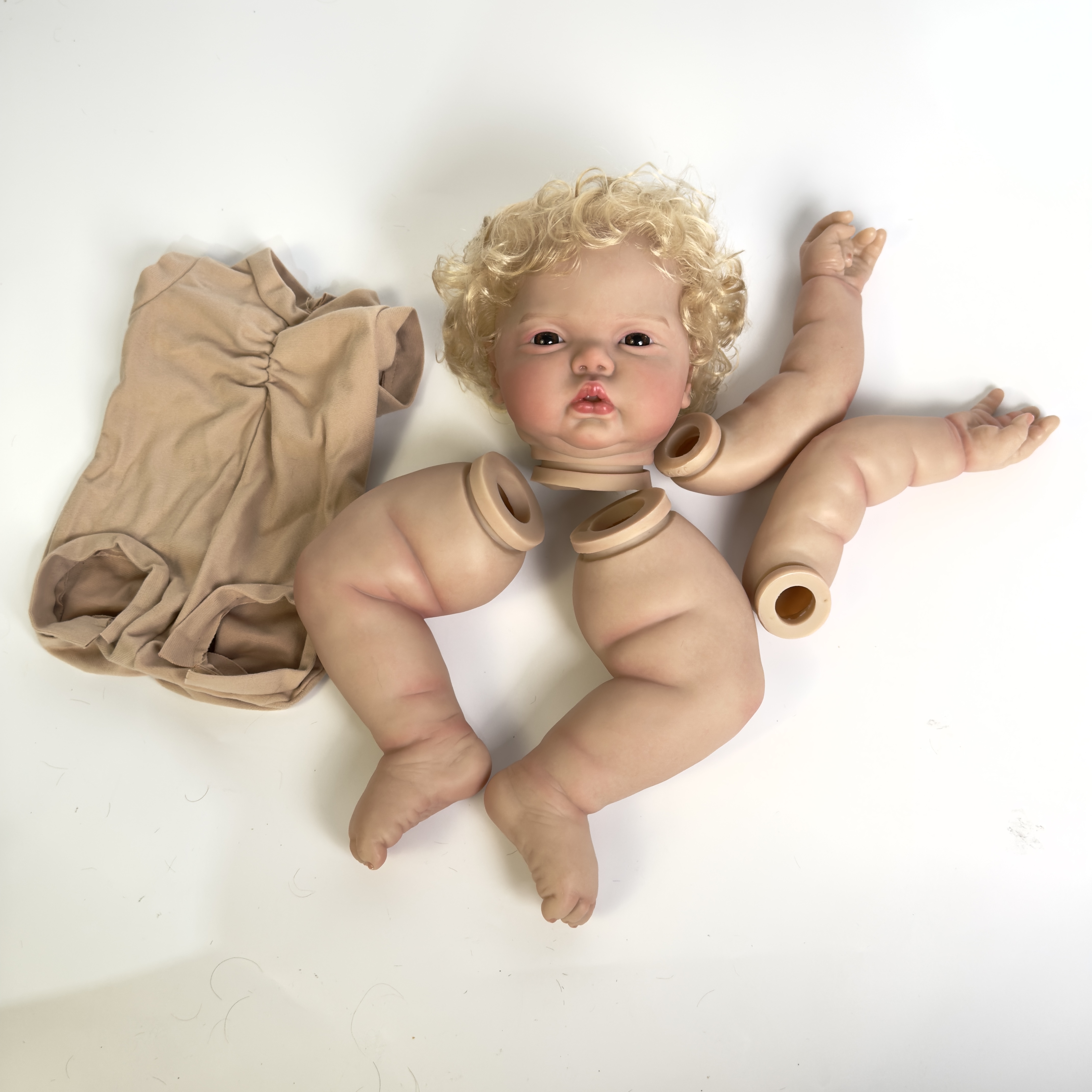 NPK 24inch Pickle Awake Girl Curly Blond Hair Paint Doll Kit Already ...