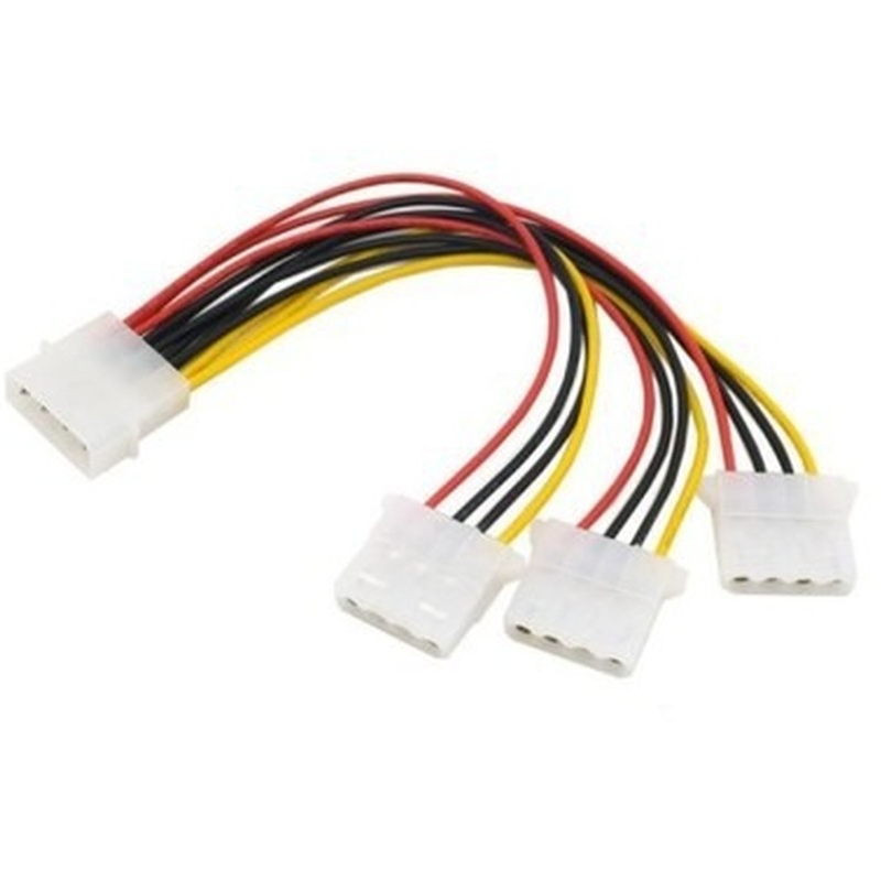 High Quality 4Pin IDE Power Cables HY1578 4 Pin Molex Male To 3 Port ...