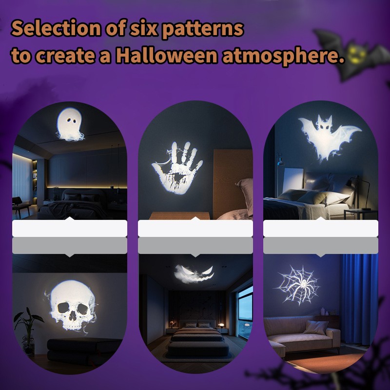 USB Projector Light Halloween Ghost Skull Night Light Switchable ...