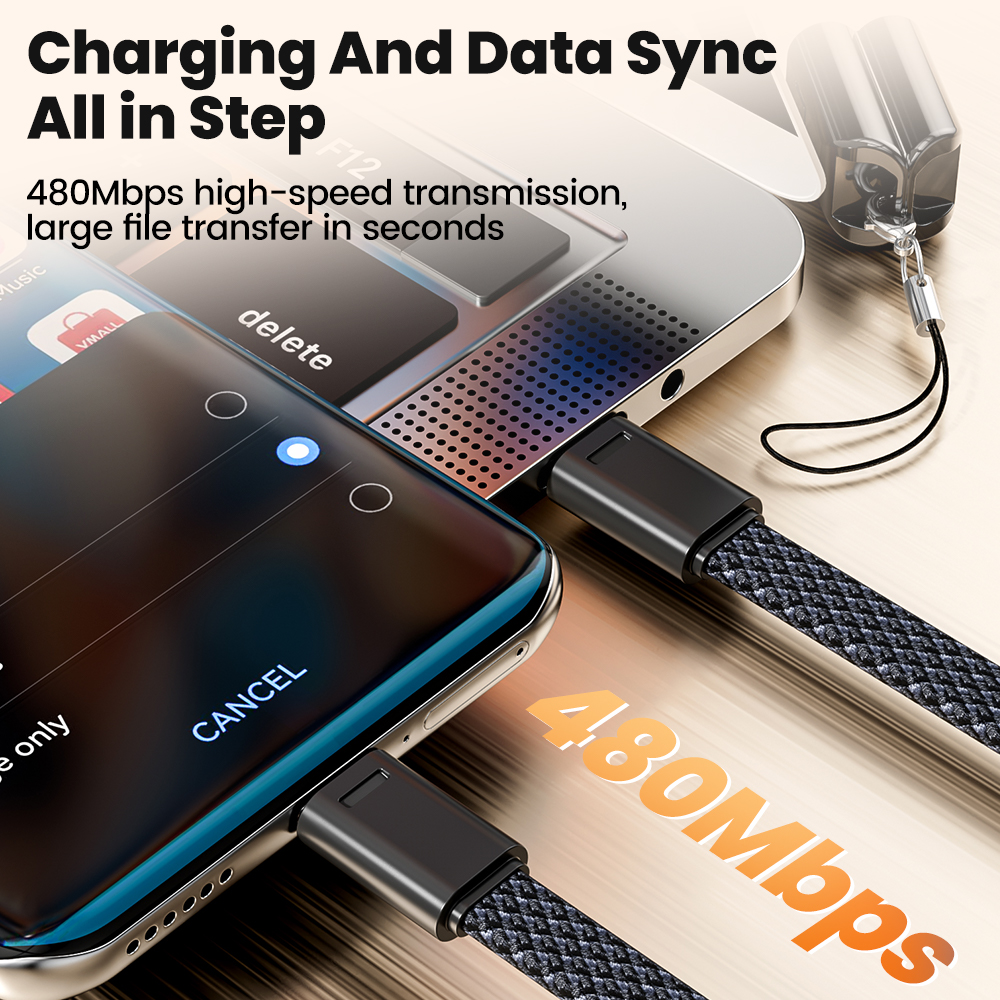 Olaf 60W USB Type C to Type C Cable Data Short Cable For iPhone 15 16 ...