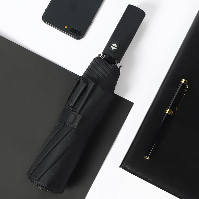 12 Bones Windproof Double Layer Resistant Umbrella Fully Automatic Rain ...