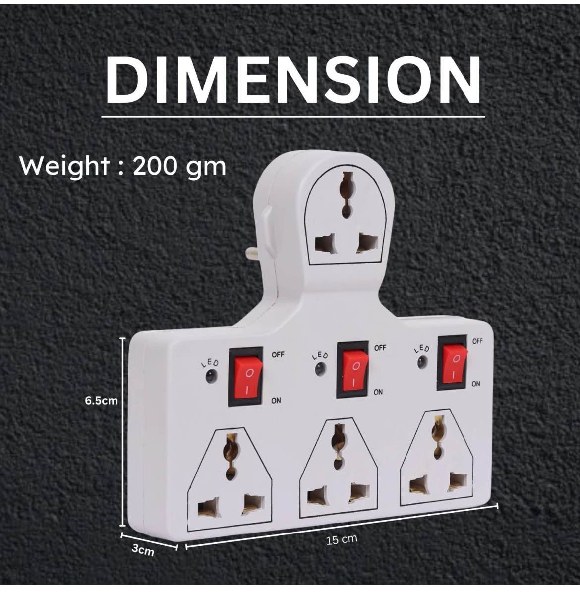 4 Universal Socket 3 Switch Multi Three Pin Plug (White) | Daraz.com.np