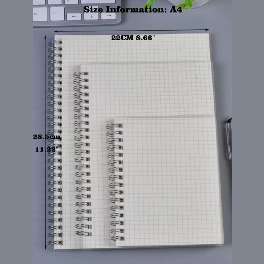 A4 A5 B5 Square Coil Notebook 120 Sheets/ 240 Pages with Elastic Band ...