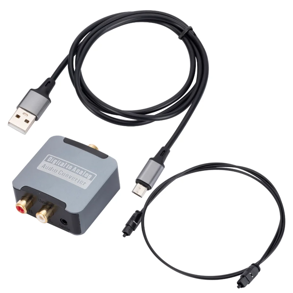 DAC Digital to Analog Audio Converter Optical SPDIF Toslink Coaxial ...