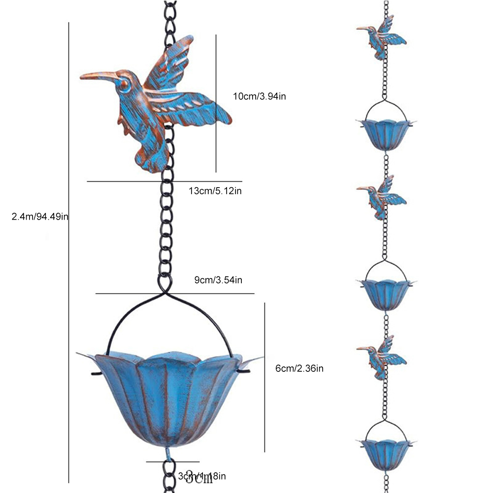 Lotus/Bird Rain Chain Garden Decoration Hanging Rain Catcher Chain ...