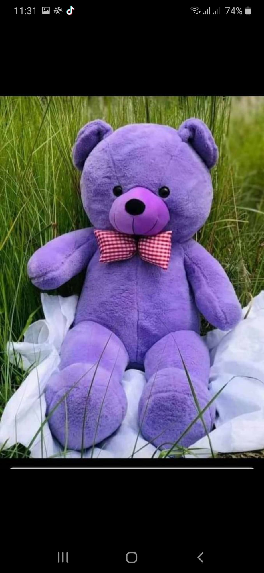 Soft Cute Big Push High 4 Ft Stuffed Teddy Bear Purple Colour | Daraz ...