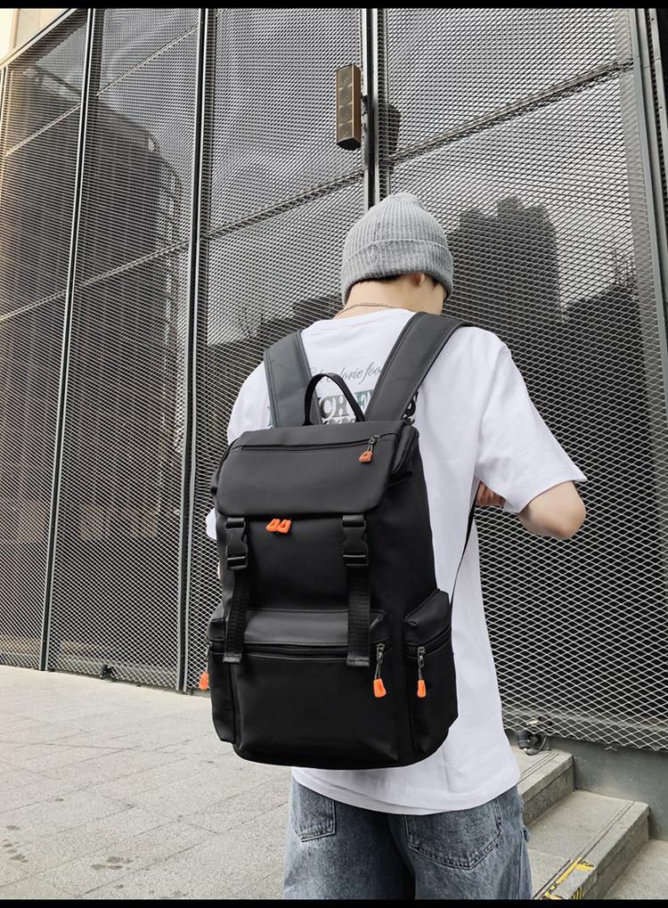 Korean Solid Large Capacity Plain Black Backpack Bag For Unisex | Daraz ...
