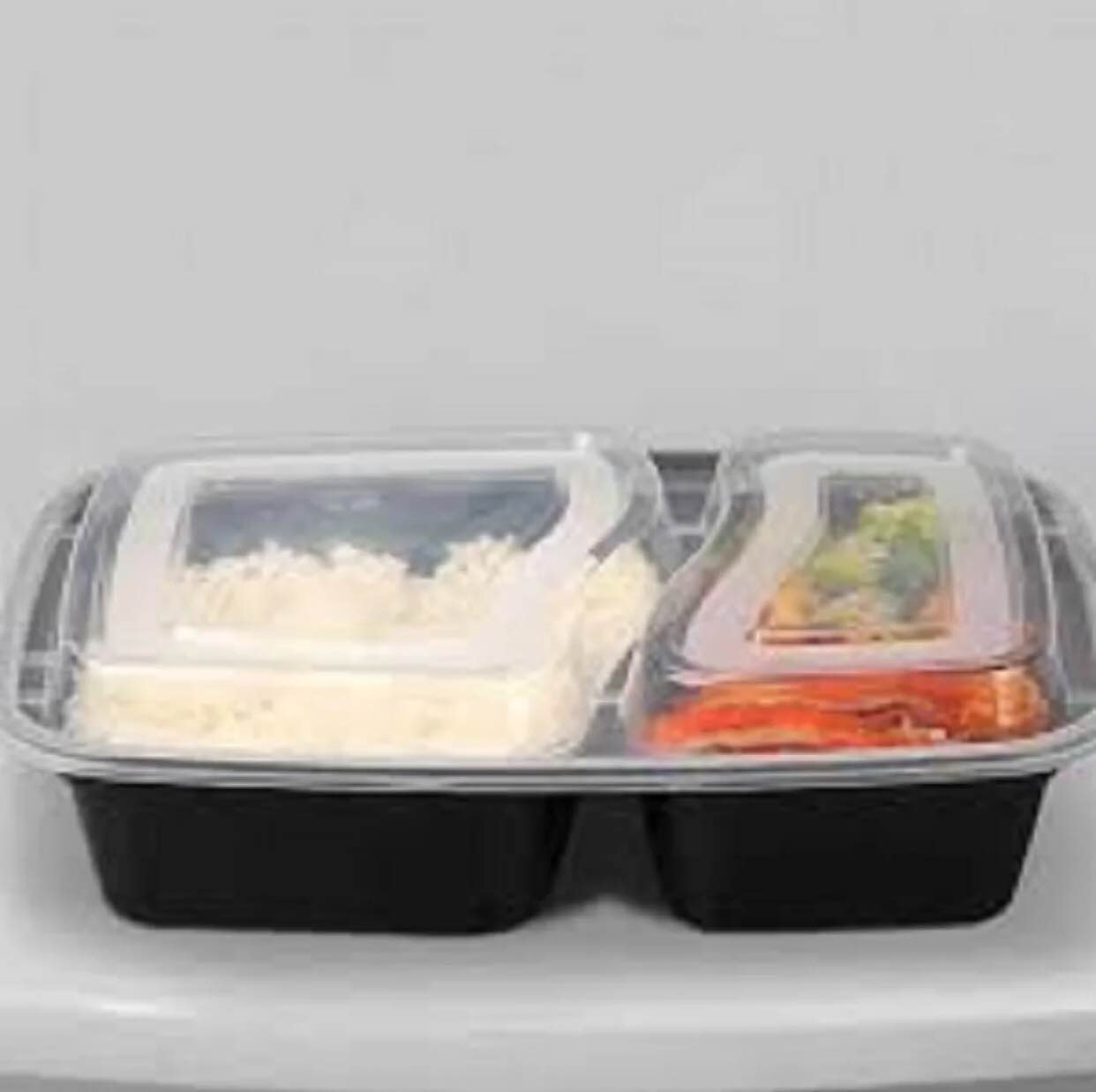 Disposable Two compartment Tray with lid 50Pcs/Pkt | Daraz.com.np
