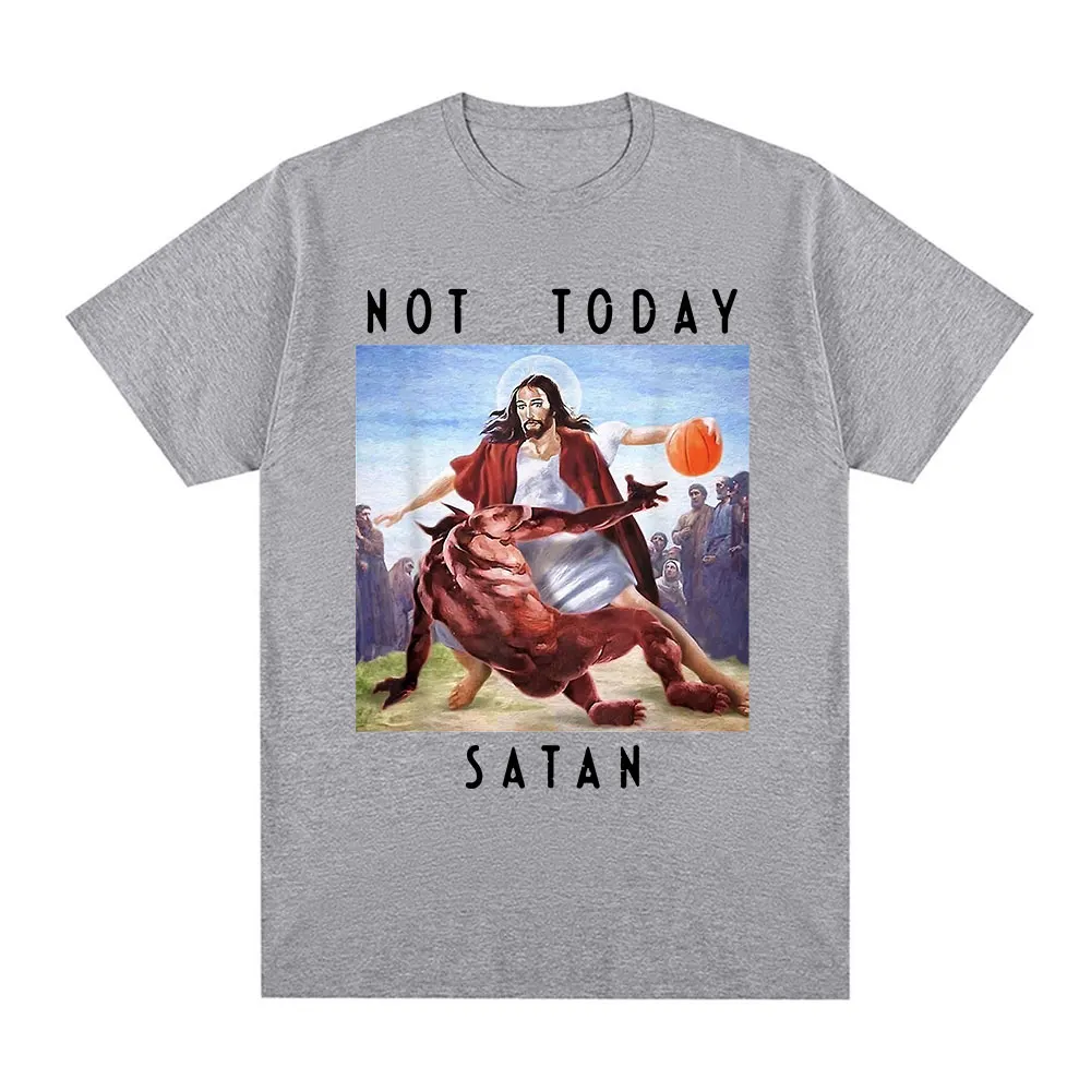 Not Today Satan Jesus Vs Satan In T Shirt Harajuku Casual T-shirt Men's ...
