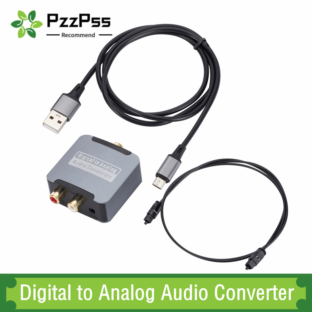 DAC Digital to Analog Audio Converter Optical SPDIF Toslink Coaxial ...