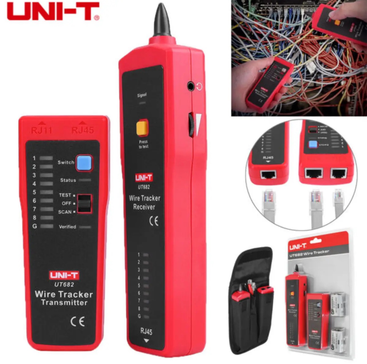 UNI-T UT682 Wire Tracker RJ45 and RJ11 Multifunctional Intelligent ...