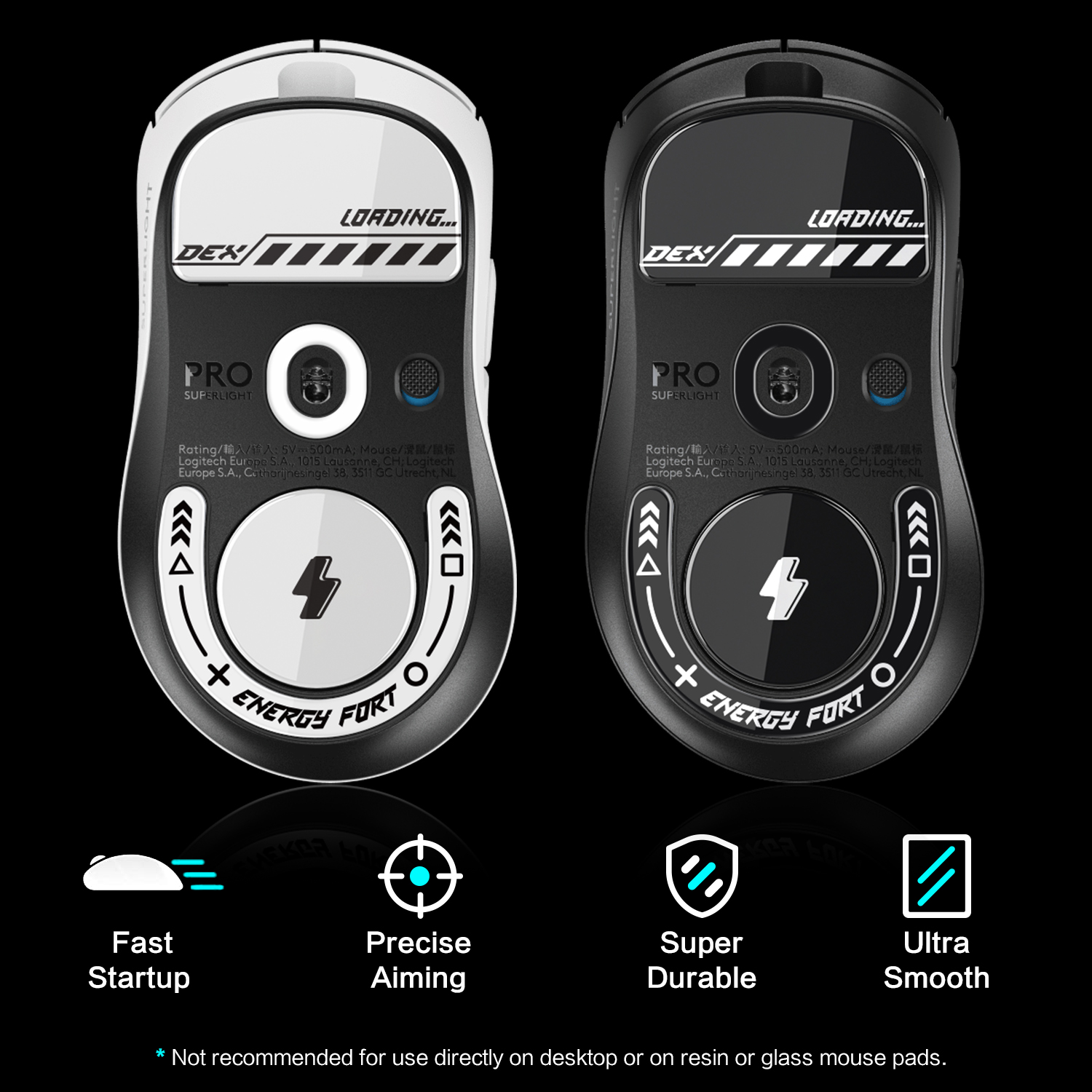 Mouse Skates Feet Curved Edges Glass Mouse Feet for Logitech G PRO X ...