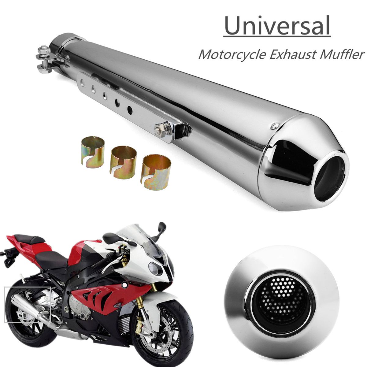 Motorcycle Exhaust Muffler Retro Vintage Classic Electroplating Escap ...