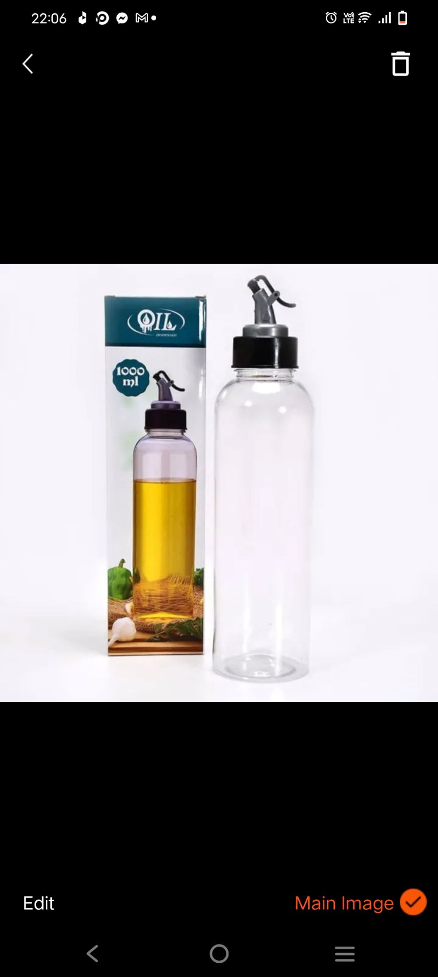 Oil Dispenser Transparent Plastic Oil Bottle Clear 1 Litre | Daraz.com.np