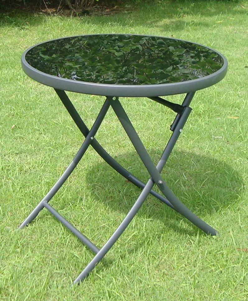 Tempered Glass Top Metal Folding Table | Daraz.com.np