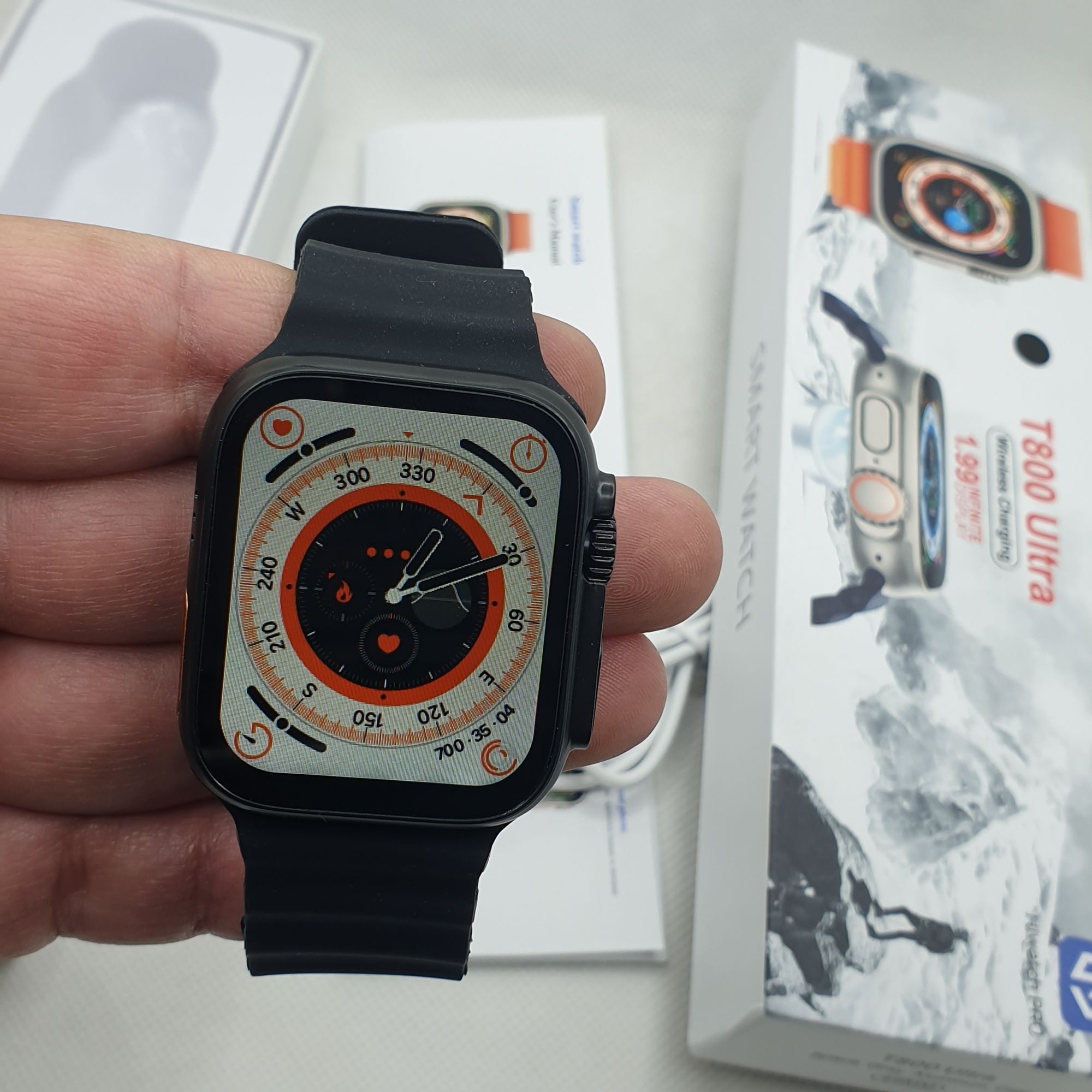 T800 Ultra Smartwatch with wireless charging Bluetooth call exercise ...