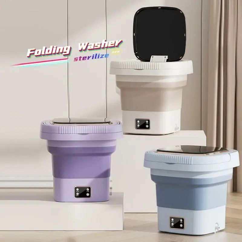 Portable Foldable Washing Machine With LCD Display Mini Underwear Sock ...