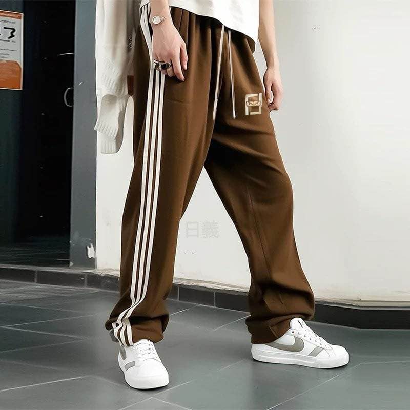 Men's Summer Trouser Track Pants Quality Embroidered Side Stripes Sport ...