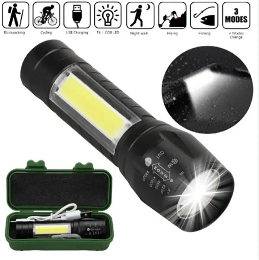 USB Rechargeable LED Tactical Powerful Mini Zoomable Torchlight | Daraz ...