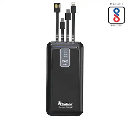 Soroo- PB-174 20000 mAh 3.7v 12W Power Bank Fast Charging with 4 in 1 ...