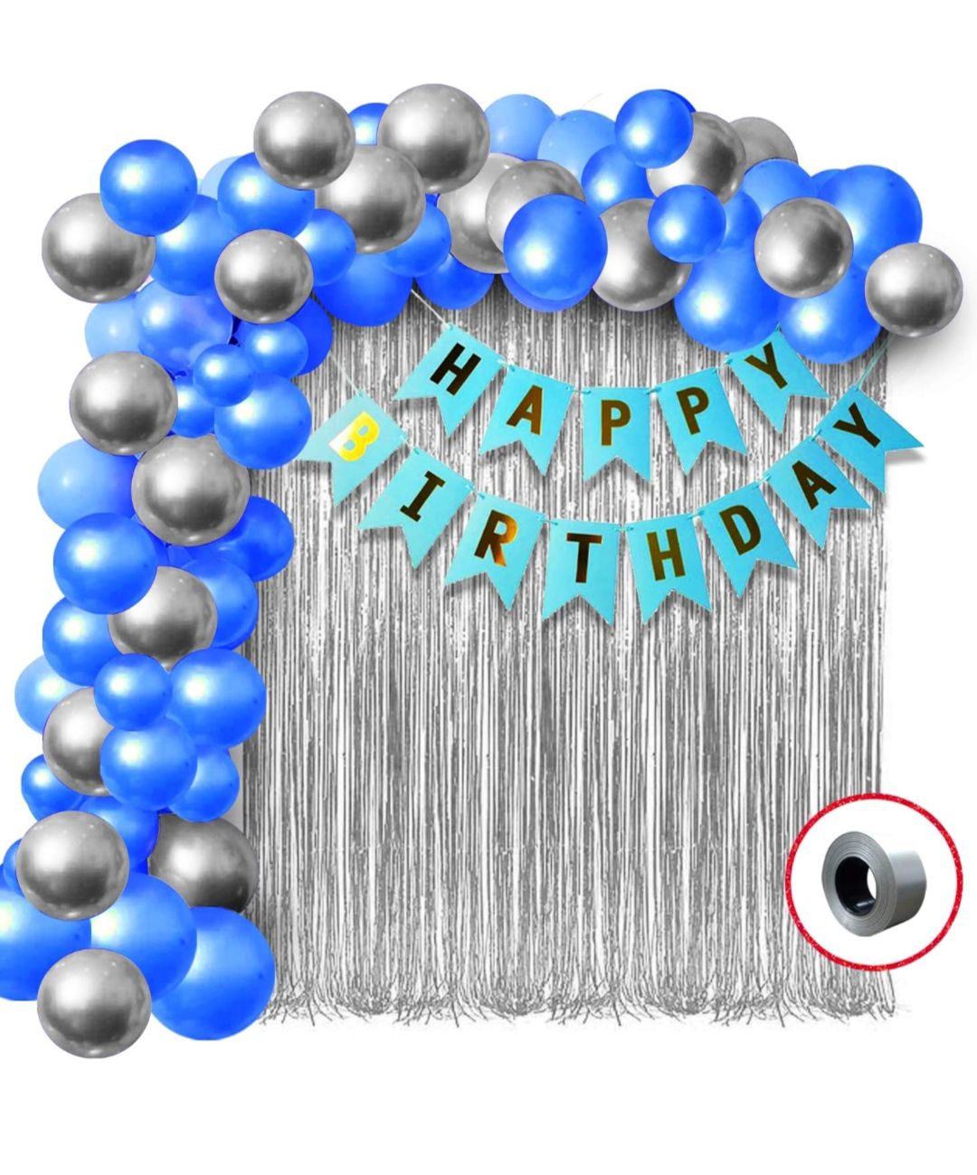 Birthday Banner For Decoration Kit - 32 Pcs Combo Set - Blue | Daraz.com.np
