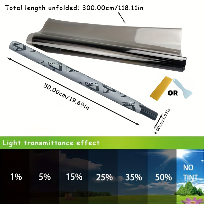 3Mx50CM VLT Black Car Window Foils Tinting Film Home Window Glass Solar ...